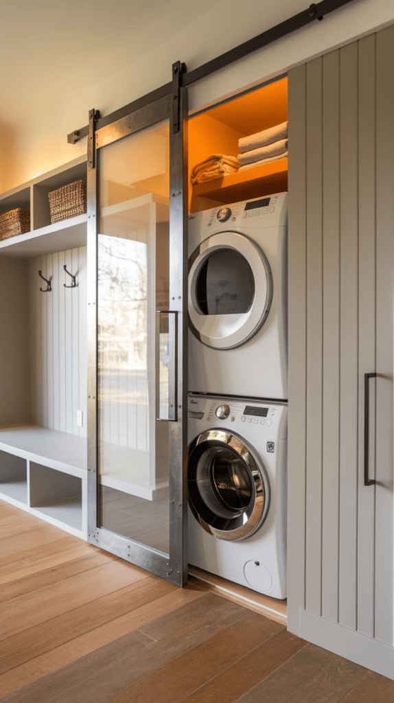 10 Creative Hidden Washer and Dryer In Mudroom Ideas