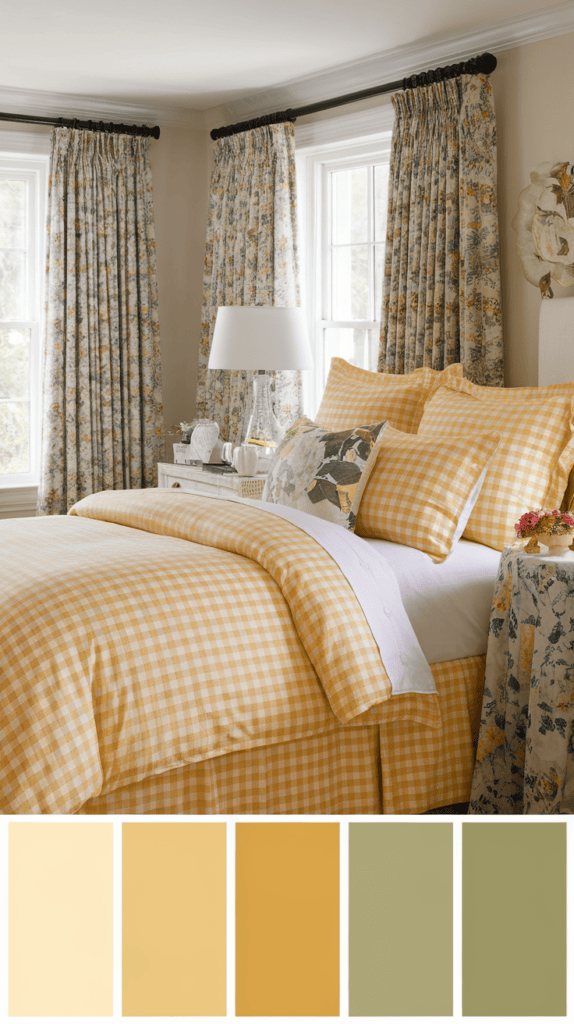 10 Charming Yellow Gingham Bedroom Ideas