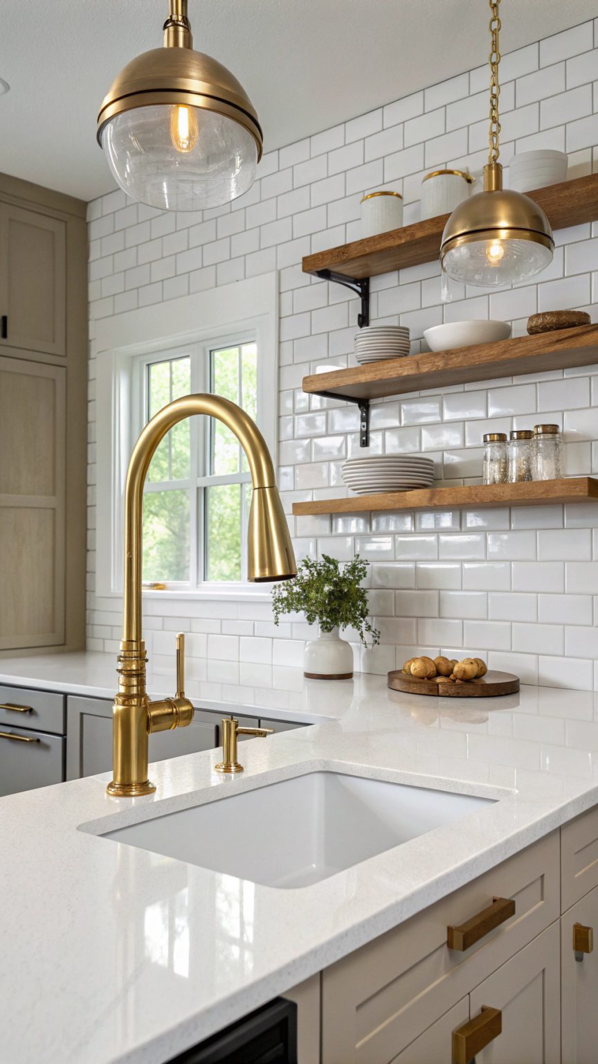 21 Stunning Gold Kitchen Designs