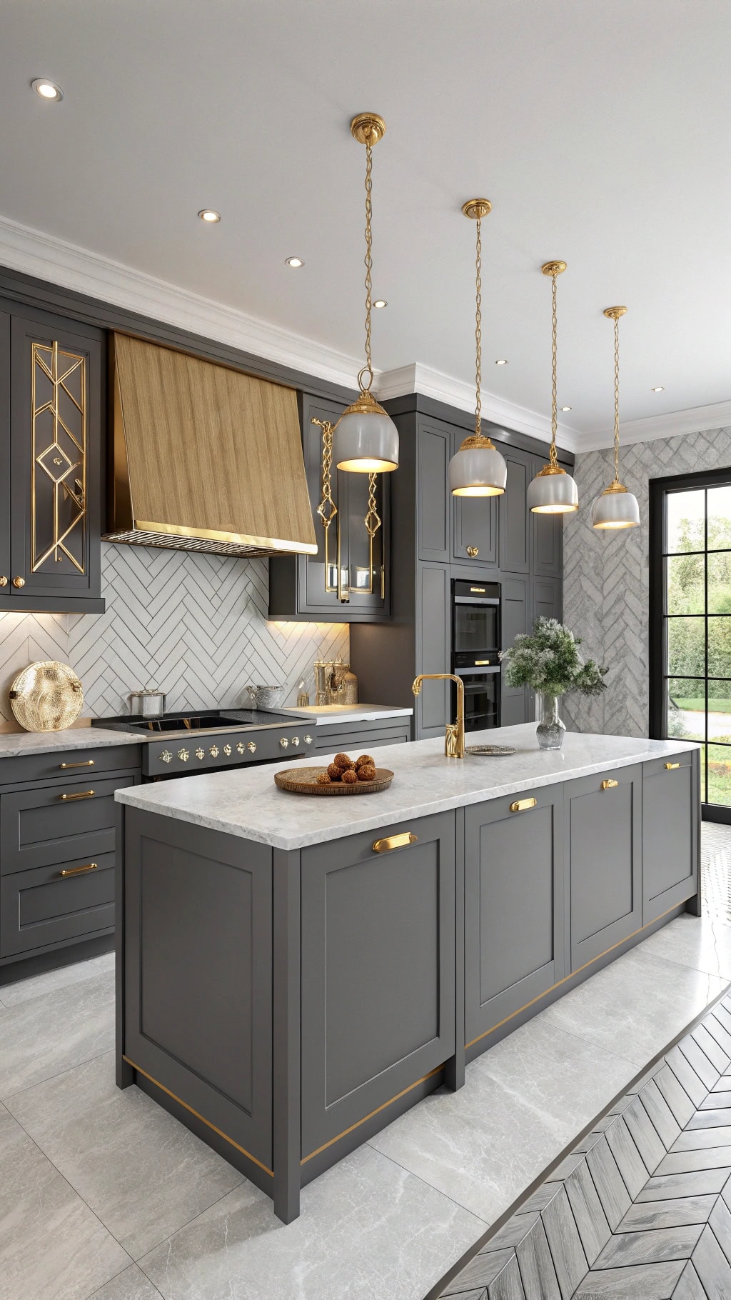 Stunning Grey and Gold Kitchen Designs for Modern Elegance