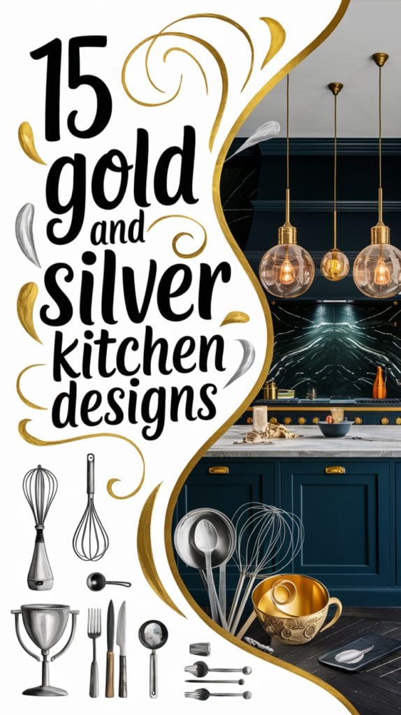 15 Beautiful Gold and Silver Kitchen Designs to Upgrade Your Home