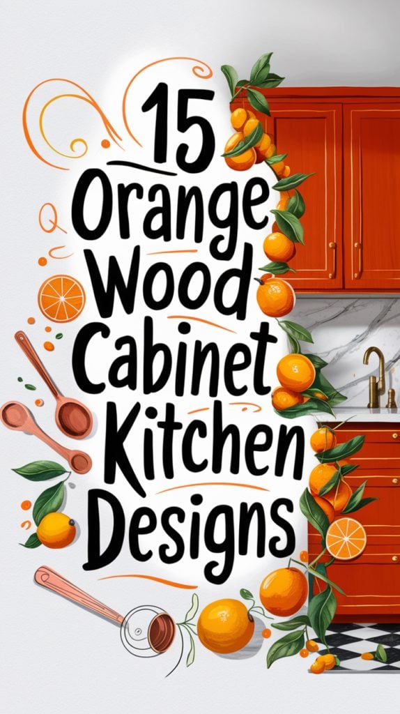 15 Stunning Orange Wood Cabinet Kitchen Designs