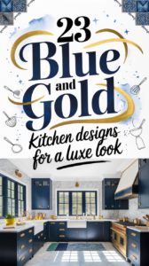 23 Best Blue and Gold Kitchen Designs for a Luxe Look