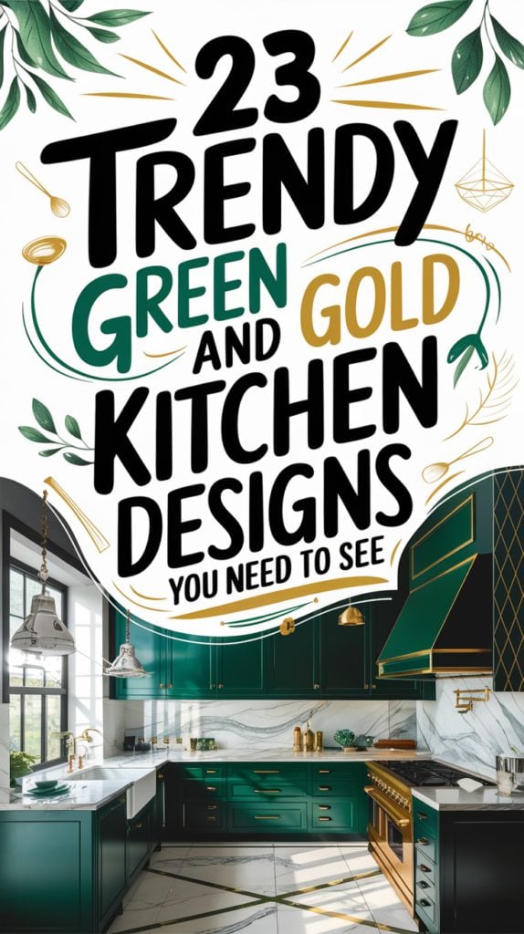 23 Trendy Green and Gold Kitchen Designs You Need to See