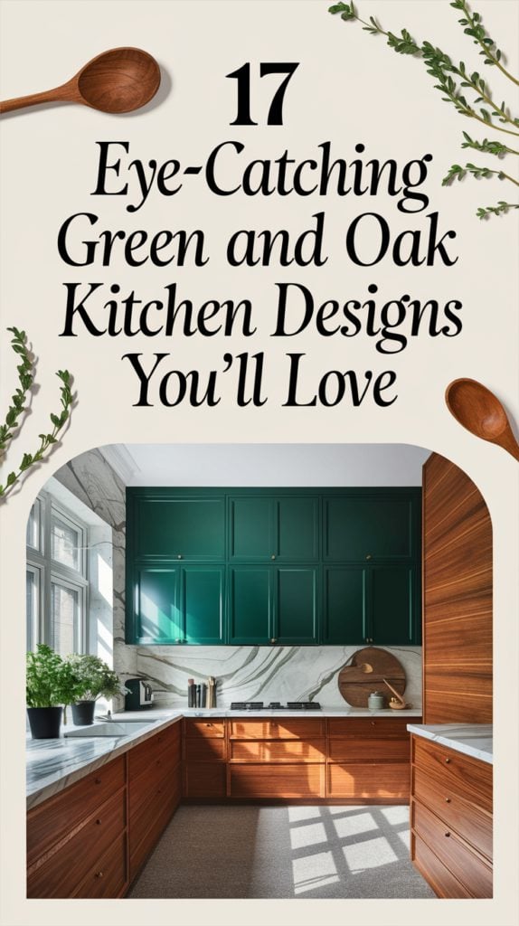 17 Eye-Catching Green and Oak Kitchen Designs You'll Love
