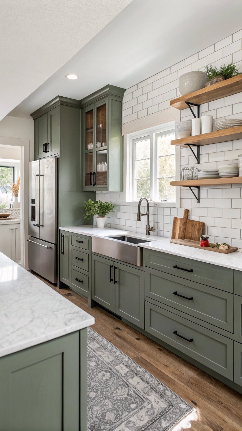 17 Pewter Green Kitchen Cabinets