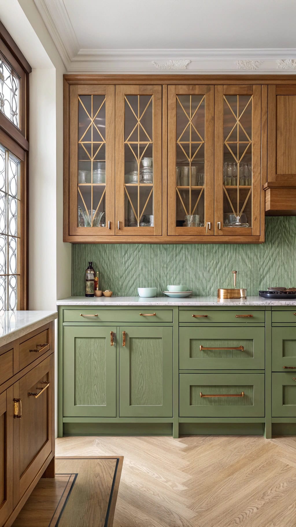 17 Eye-Catching Green and Oak Kitchen Designs You'll Love