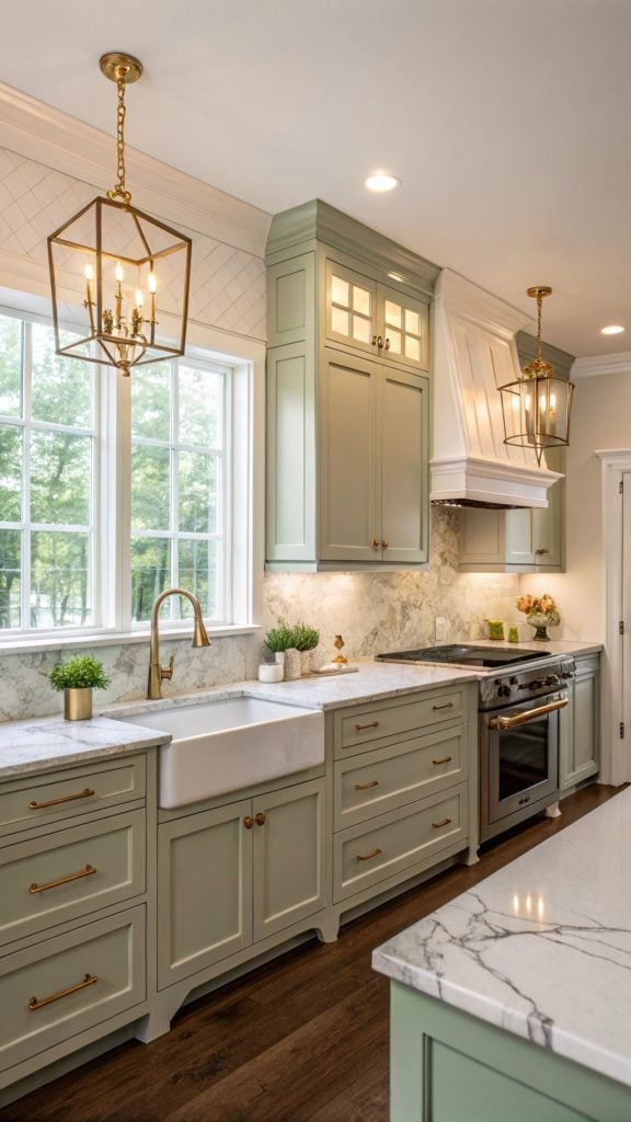 17 Beautiful Moody Green Kitchen Designs