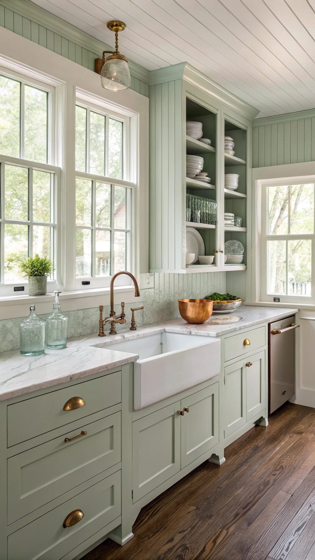 23 Beautiful Green country kitchen Designs
