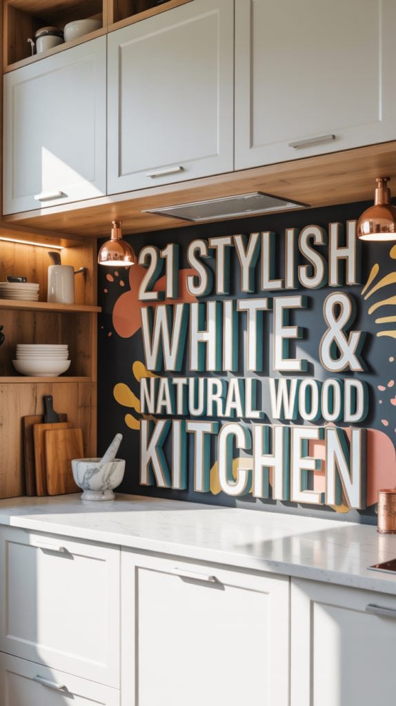 21 Stylish White and Natural Wood Kitchen Designs