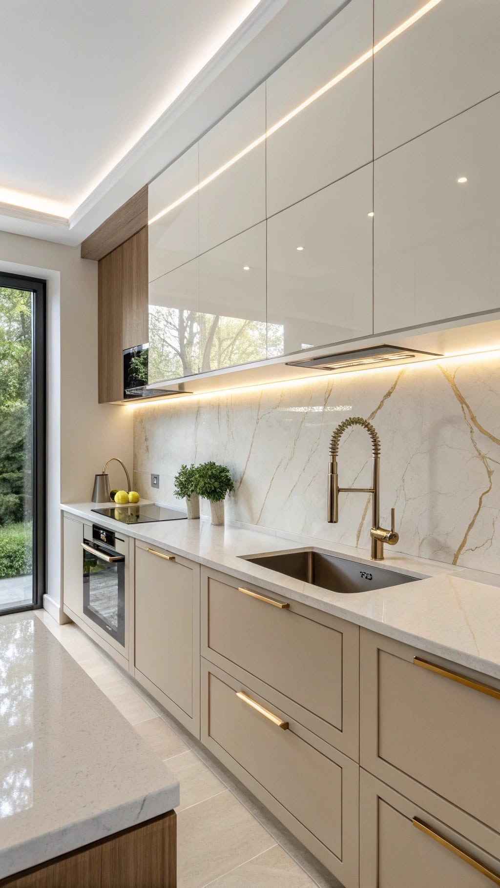 20 Trendy Beige Backsplash Kitchen Designs