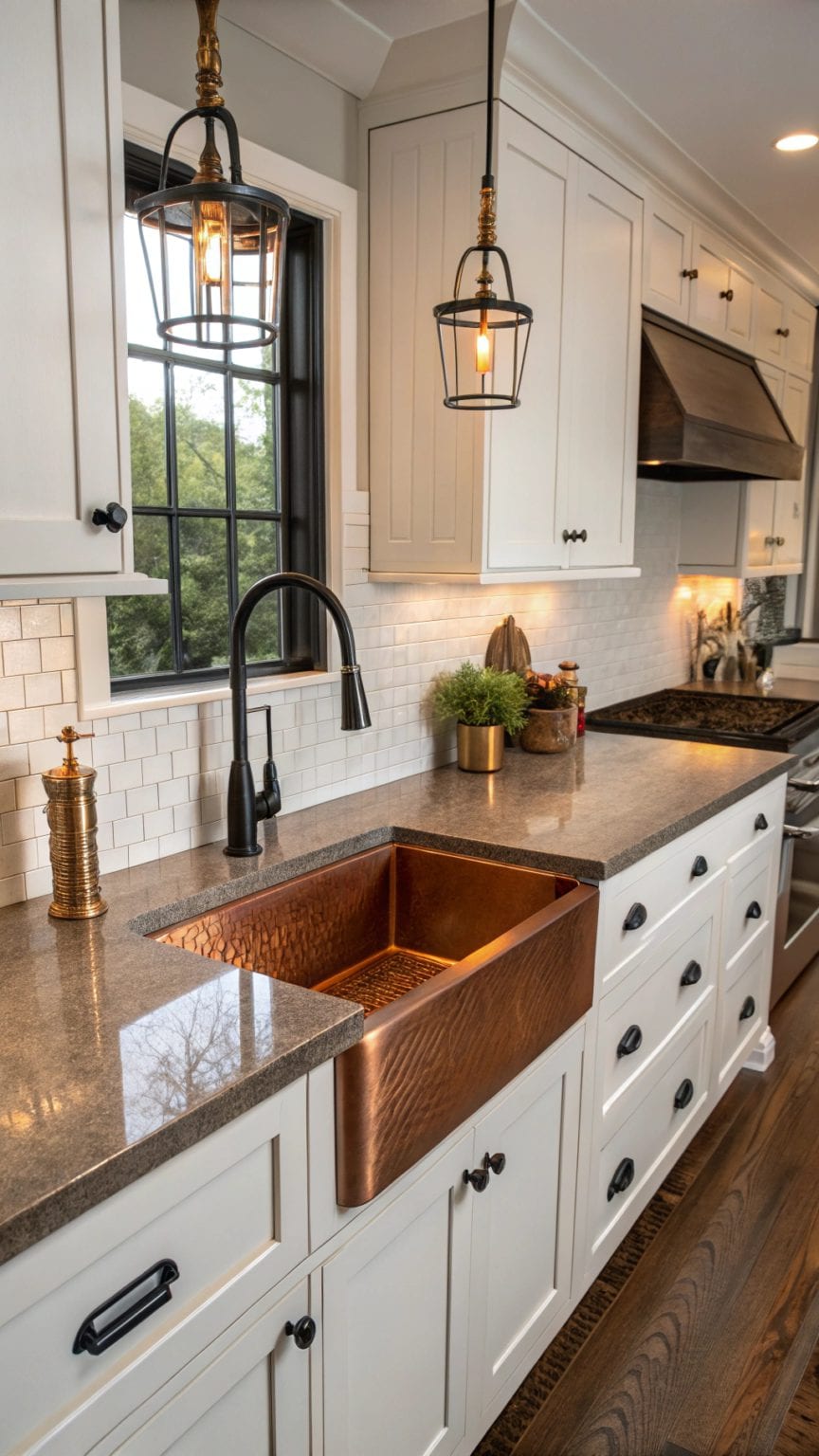 23 Perfect Copper Sink Kitchen Designs