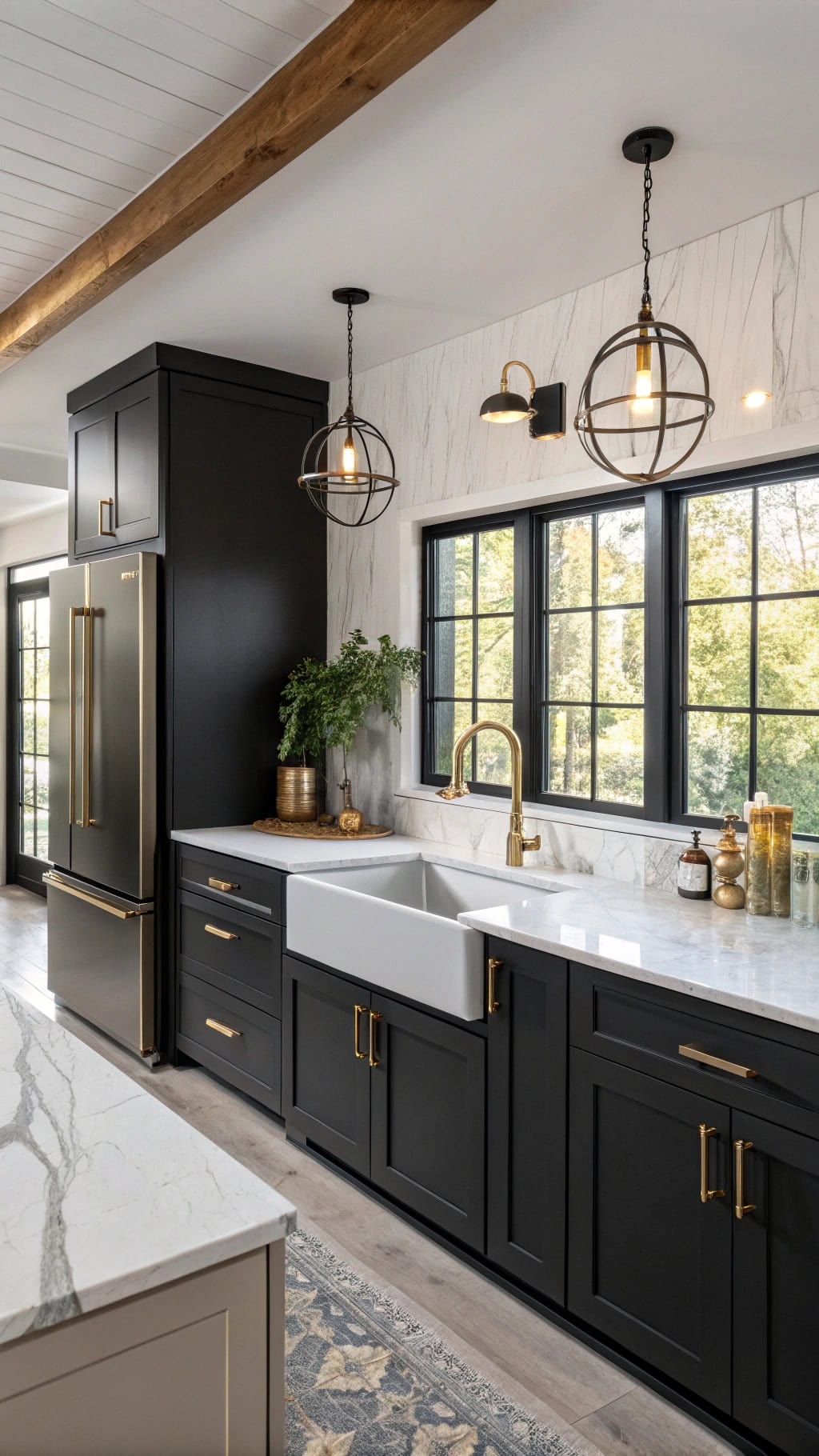 17 Beautiful Black Fridge Kitchen Ideas