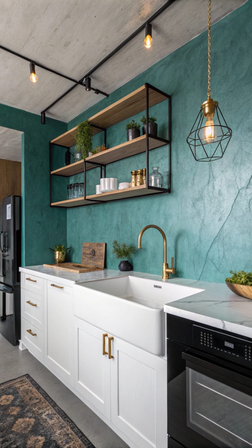 20 Trendy Teal Backsplash Kitchen Ideas