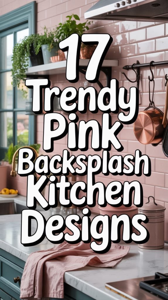 17 Trendy Pink Backsplash Kitchen Designs