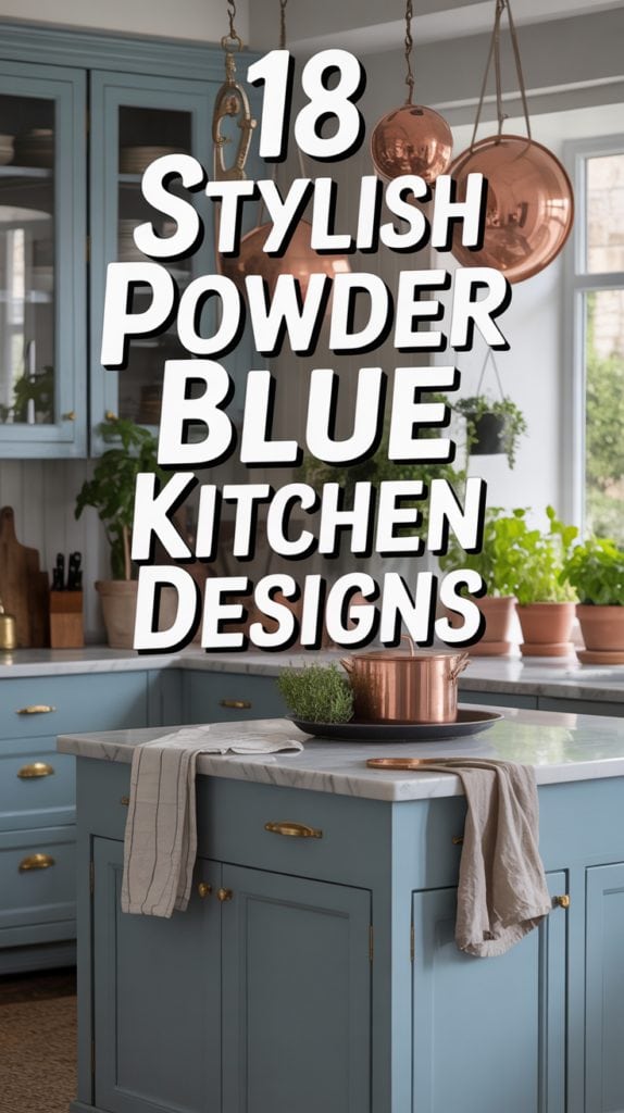 18 Stylish Powder Blue Kitchen Designs