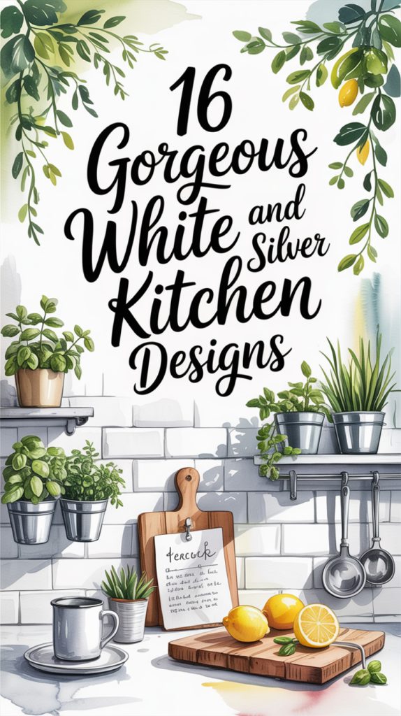 16 Gorgeous White and Silver Kitchen Designs