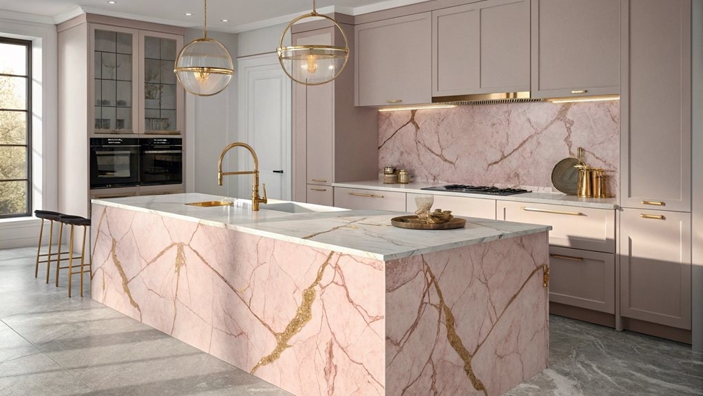 22 Inspiring Pink Marble Kitchen Designs