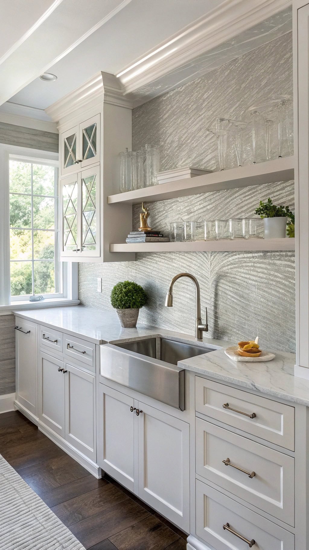 16 Gorgeous White and Silver Kitchen Designs