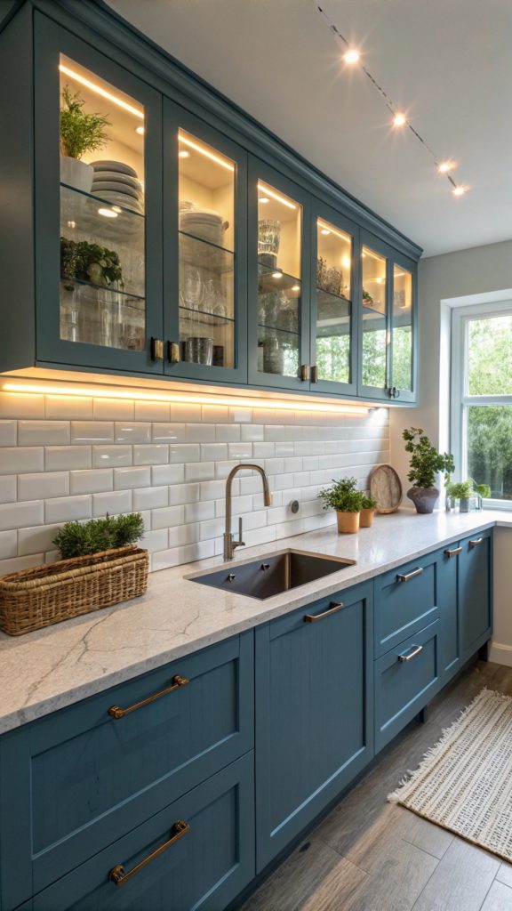 20 Stunning Blue and wood kitchen Designs