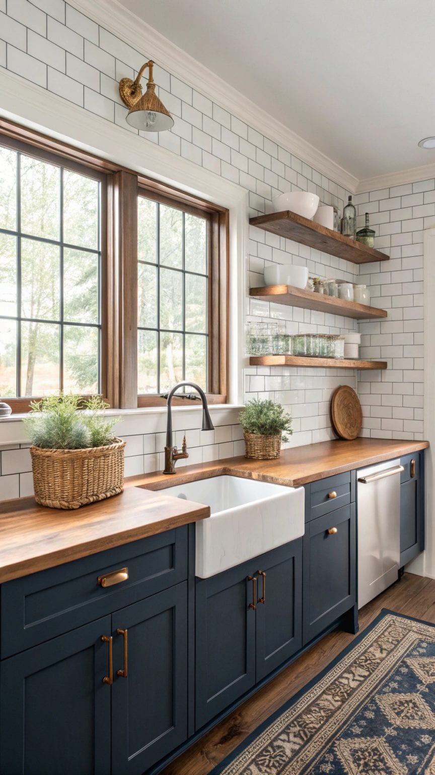 20 Inspiring Blue Country Kitchen Designs