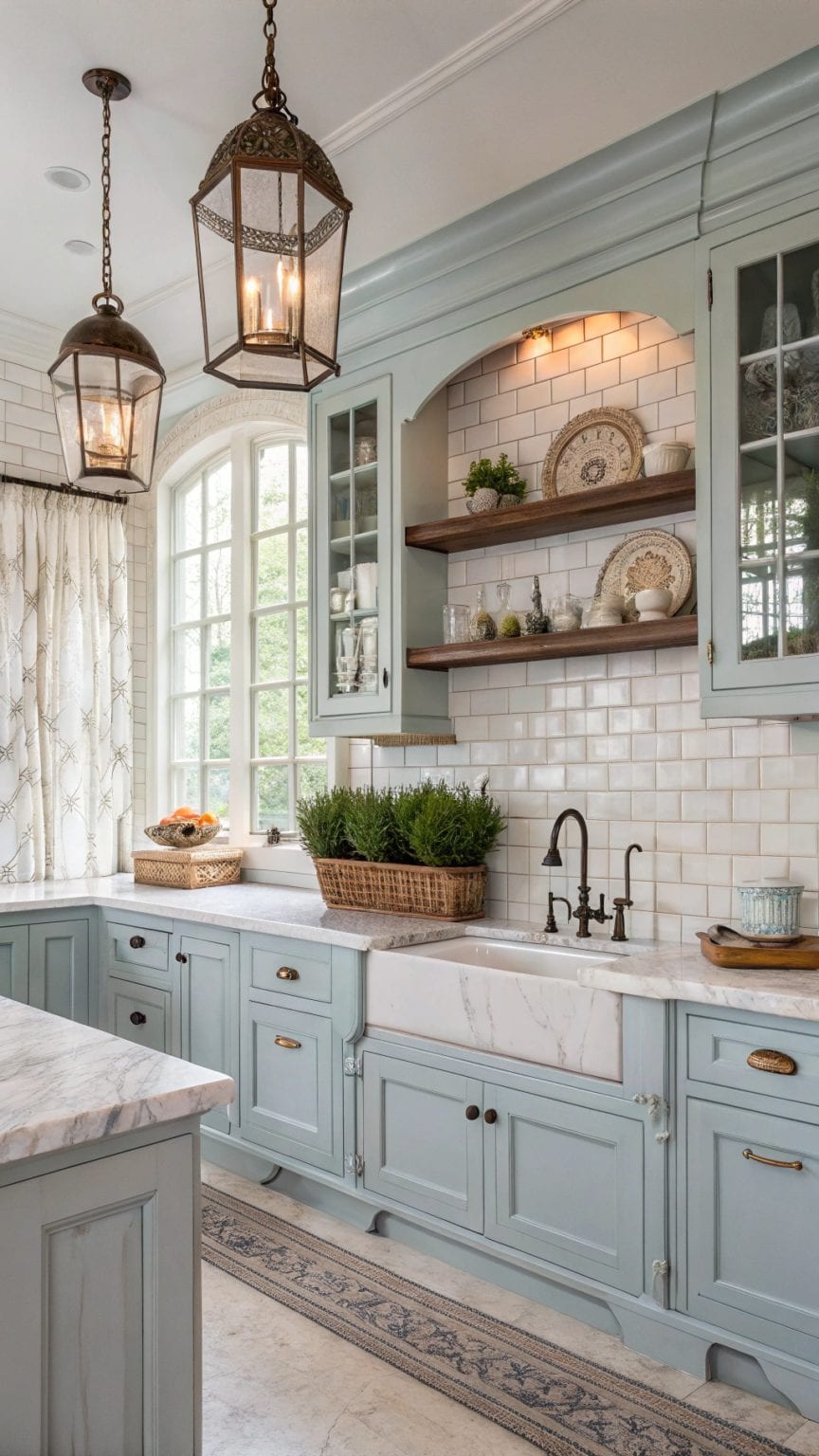 19 Stunning Blue Gray Kitchen Cabinet Designs