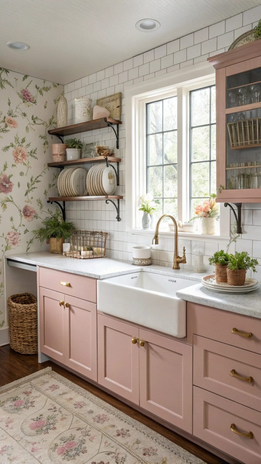 19 Beautiful Pink Tiles Kitchen Designs