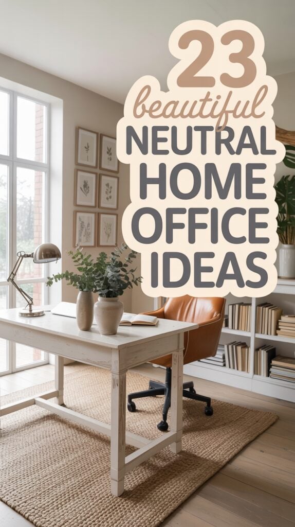 23 Beautiful Neutral Home Office Ideas