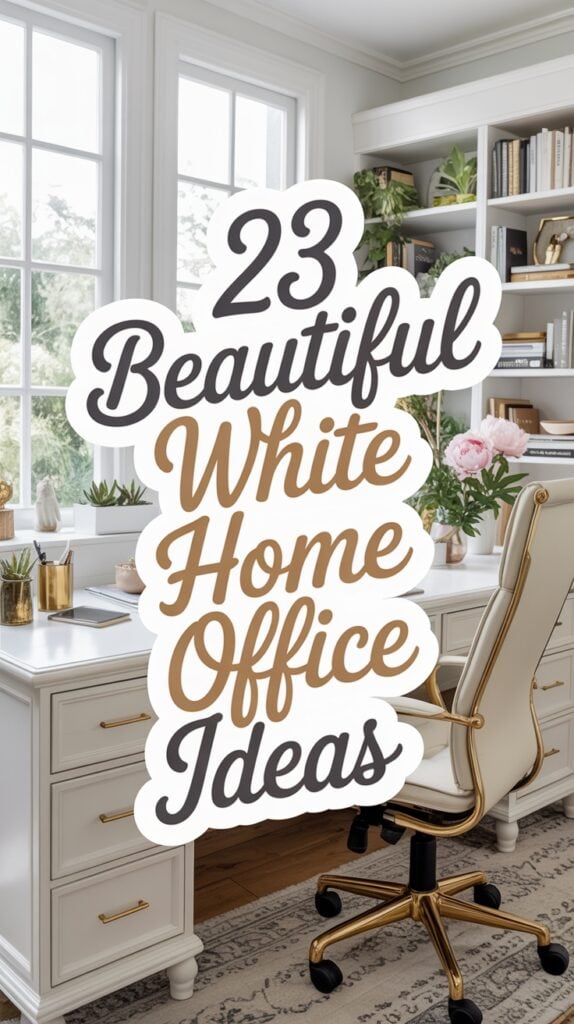 23 Beautiful White Home Office Ideas