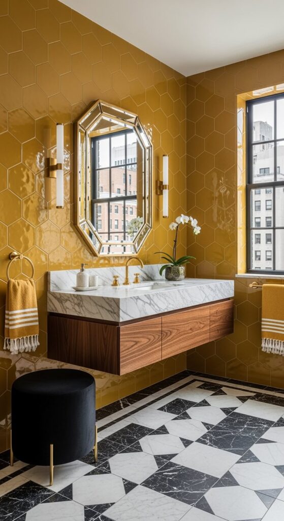 32 Perfect Mustard Bathroom Ideas