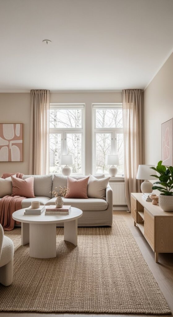 23 Stunning Beige and Pink Living Room Ideas
