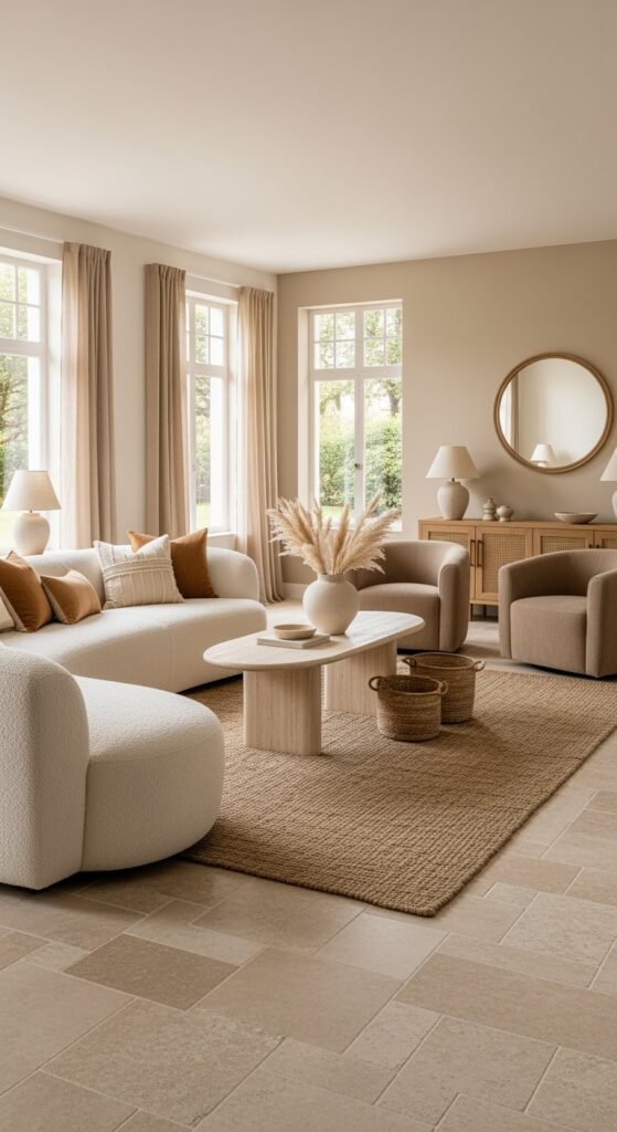 23 Inspiring Beige Tile Floor Living Room Ideas