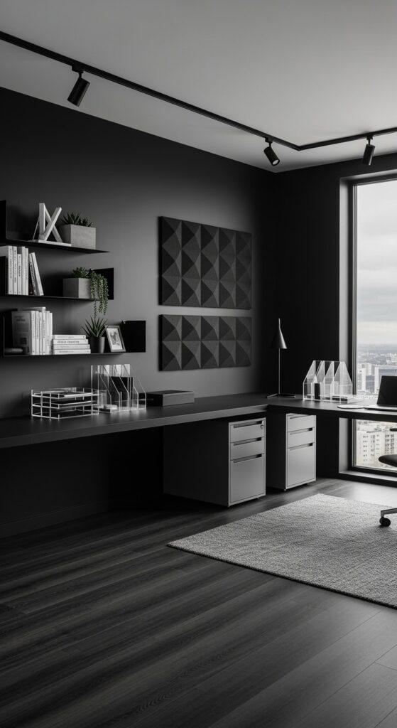 20 Sophisticated Dark Home Office Designs