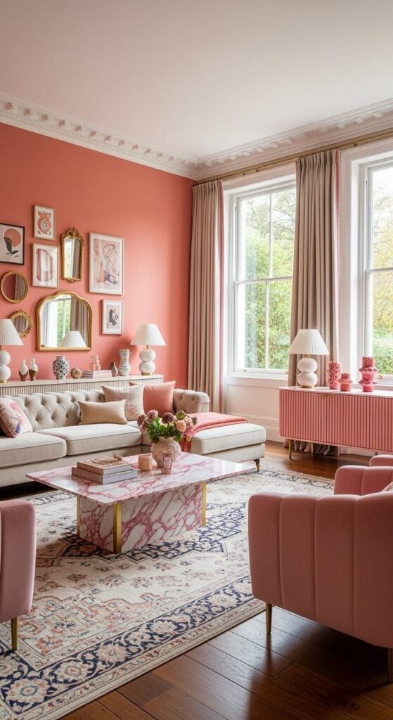23 Stunning Beige and Pink Living Room Ideas