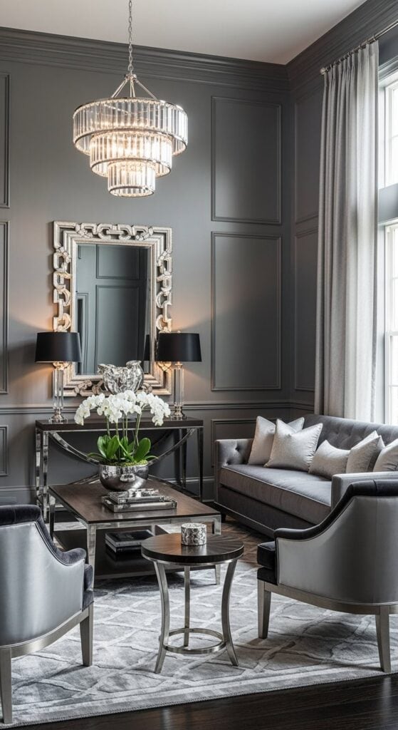 23 Black and Silver Living Room Designs for Effortless Elegance