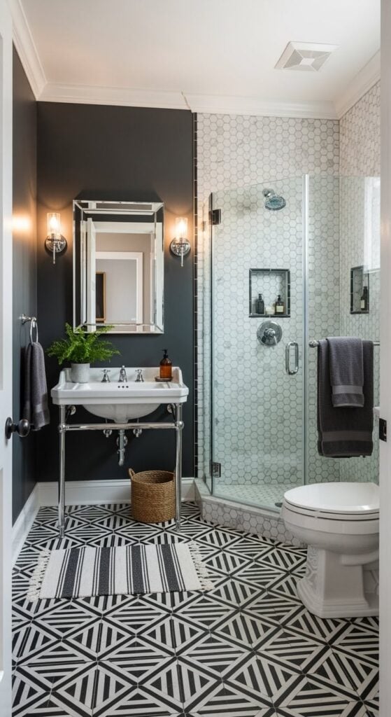 23 Small Grey Bathroom Ideas That Create Timeless Charm