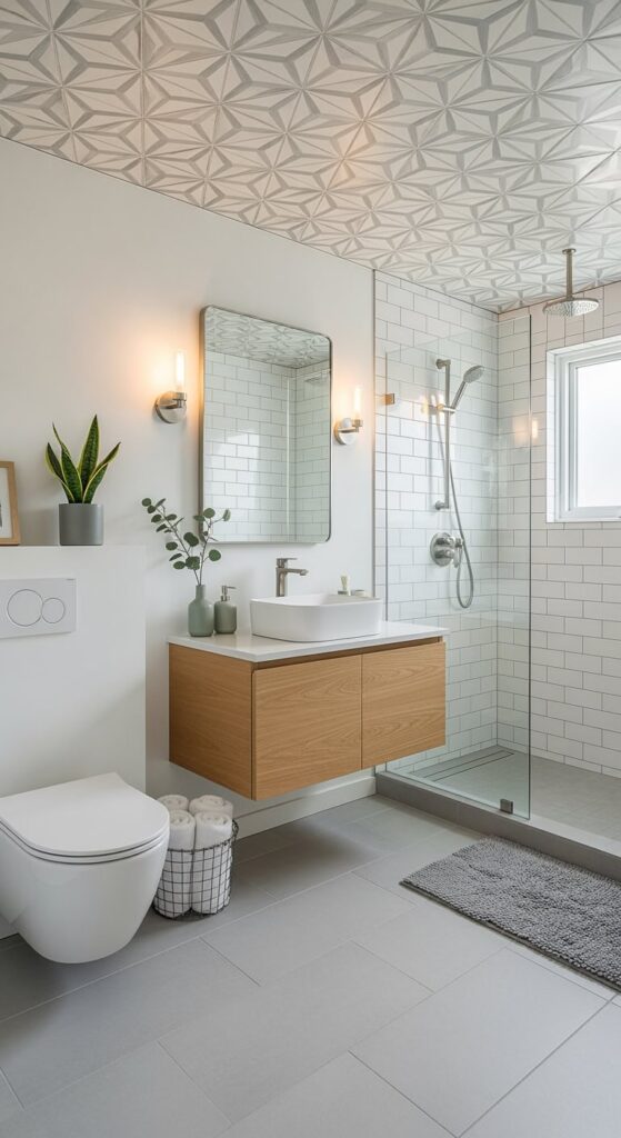 23 Small Bathroom Ceiling Ideas That Brighten Your Space