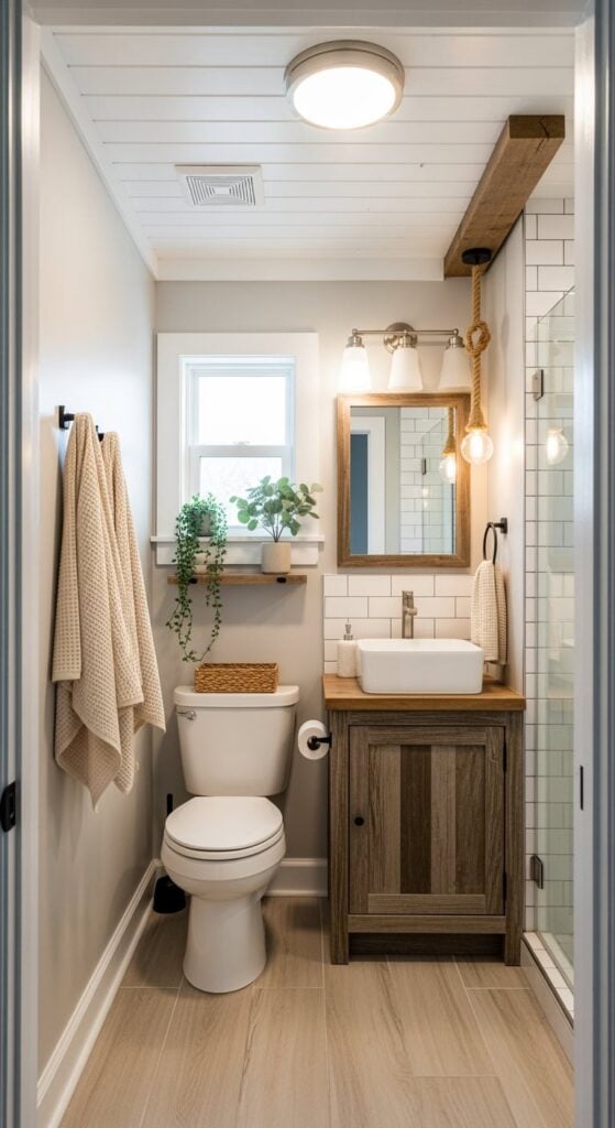 23 Small Bathroom Ceiling Ideas That Brighten Your Space