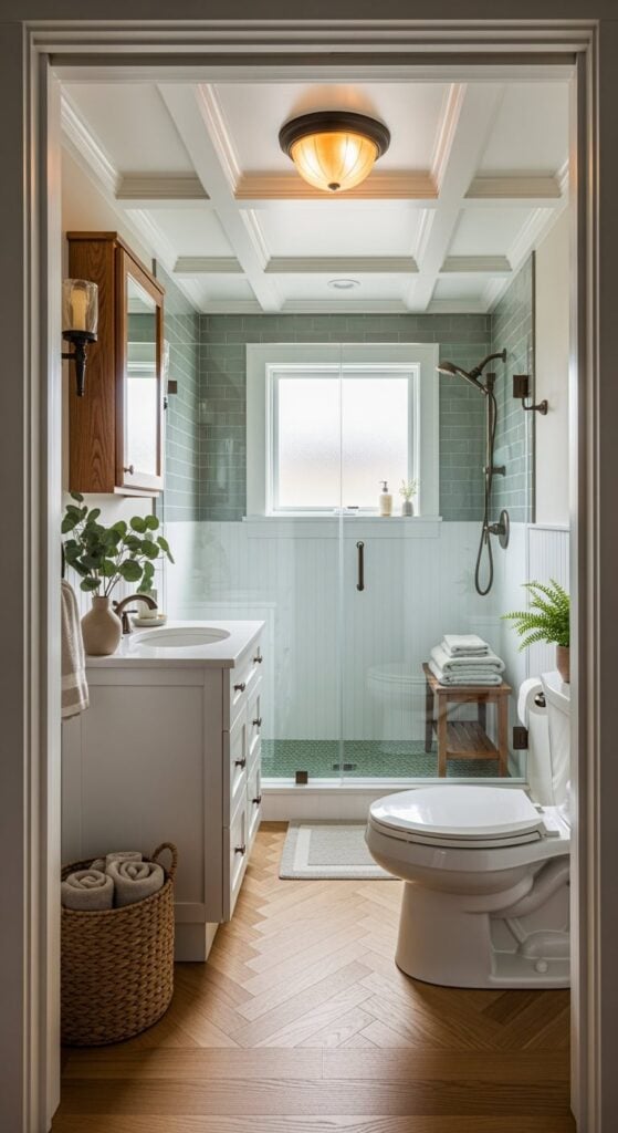 23 Small Bathroom Ceiling Ideas That Brighten Your Space