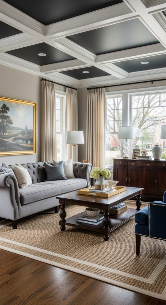 23 Black Ceiling Living Room Ideas That Add Instant Elegance