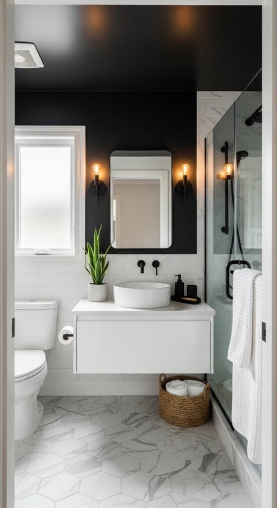 23 Moody Small Bathroom Ideas for Dramatic, Dark Spaces