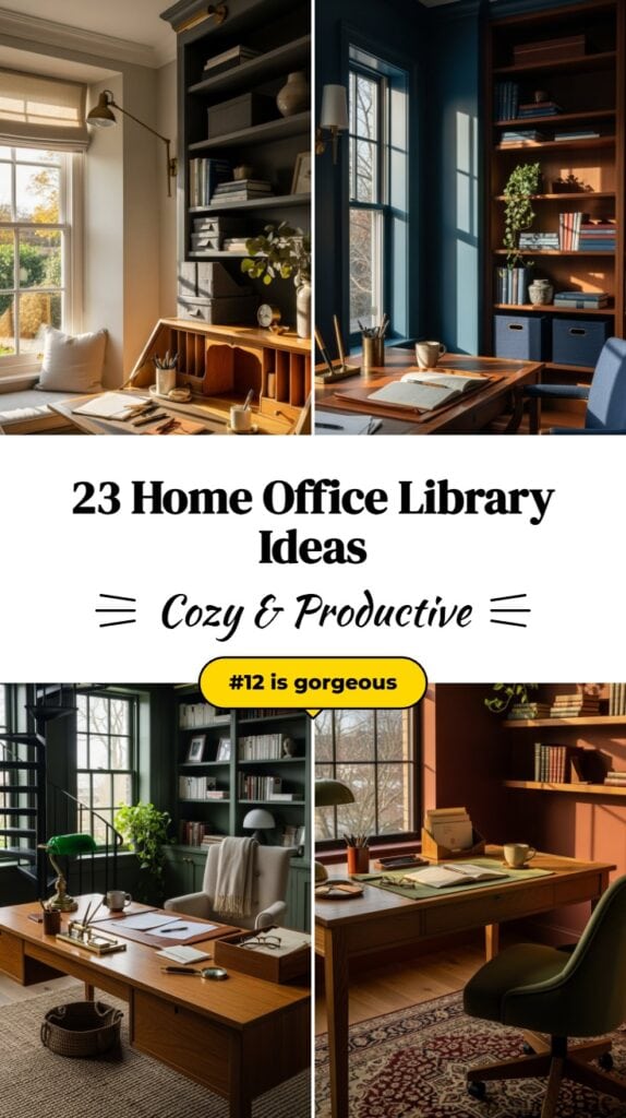 23 Home Office Library Ideas | Cozy & Productive