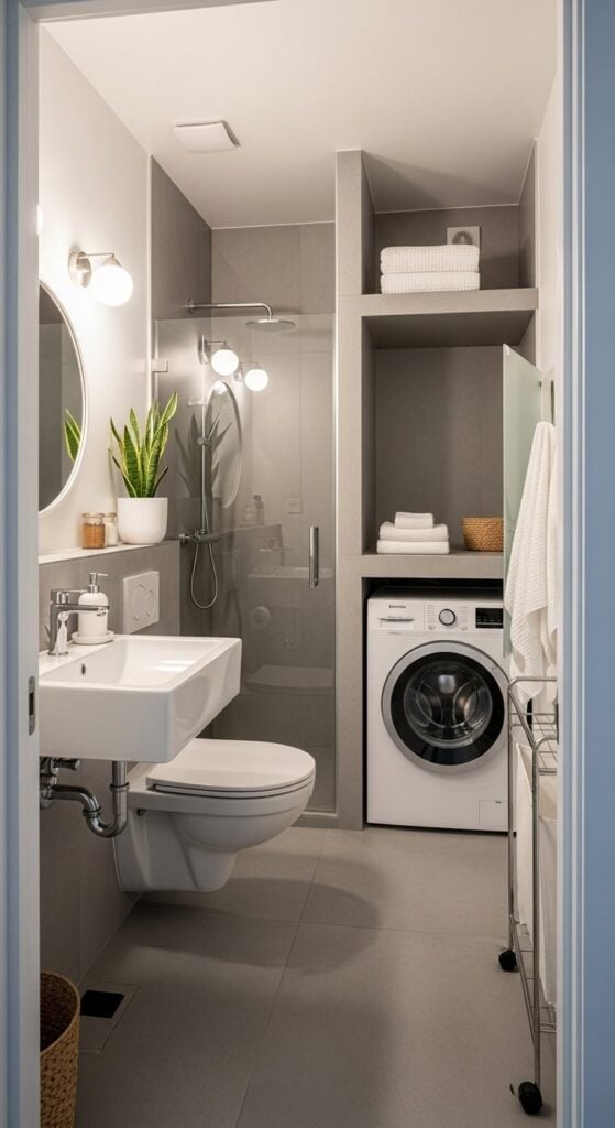 19 Small Bathroom With Washing Machine Designs That Actually Work