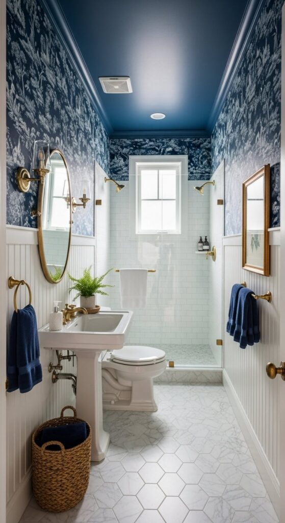23 Small Bathroom Wallpaper Ideas That Add Personality and Pattern