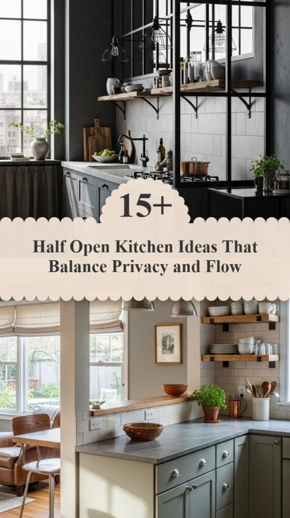 16 Half Open Kitchen Ideas That Balance Privacy and Flow