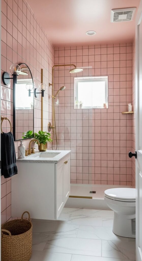 23 Pink Tile Bathroom Ideas That Prove Blush Tile Is Timeless