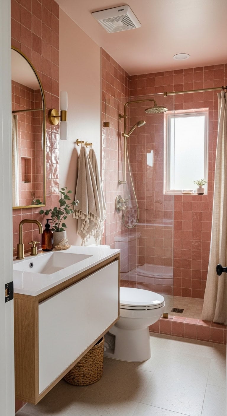 21 Dusty Pink Bathroom Designs for Understated Feminine Charm