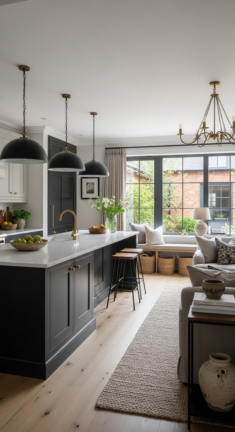 23 Half Open Kitchen and Living Room Layouts That Get It Just Right