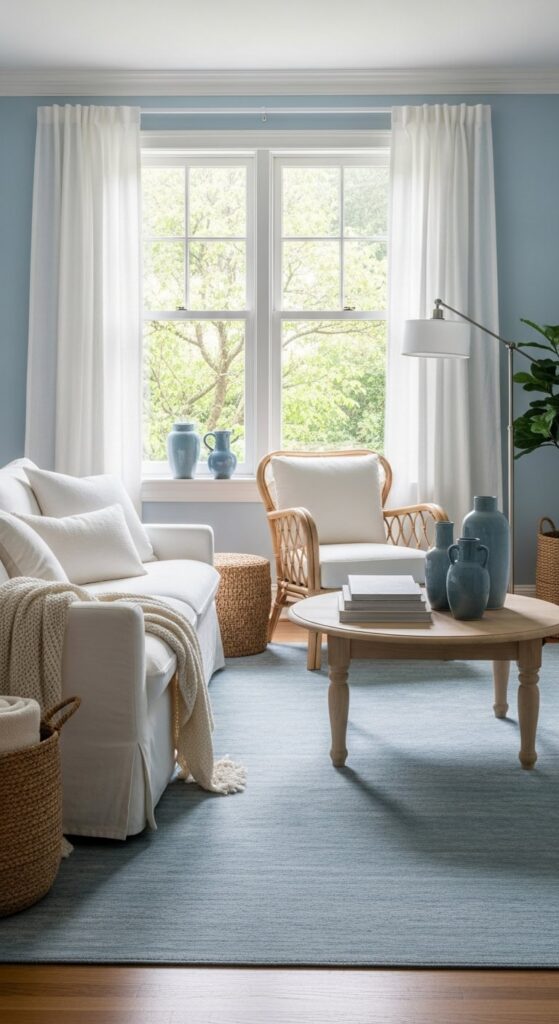 23 Baby Blue Living Room Ideas That Keep Things Sweet and Simple