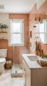 23 Peach Tile Bathroom Ideas That Turn Dated Into Designer